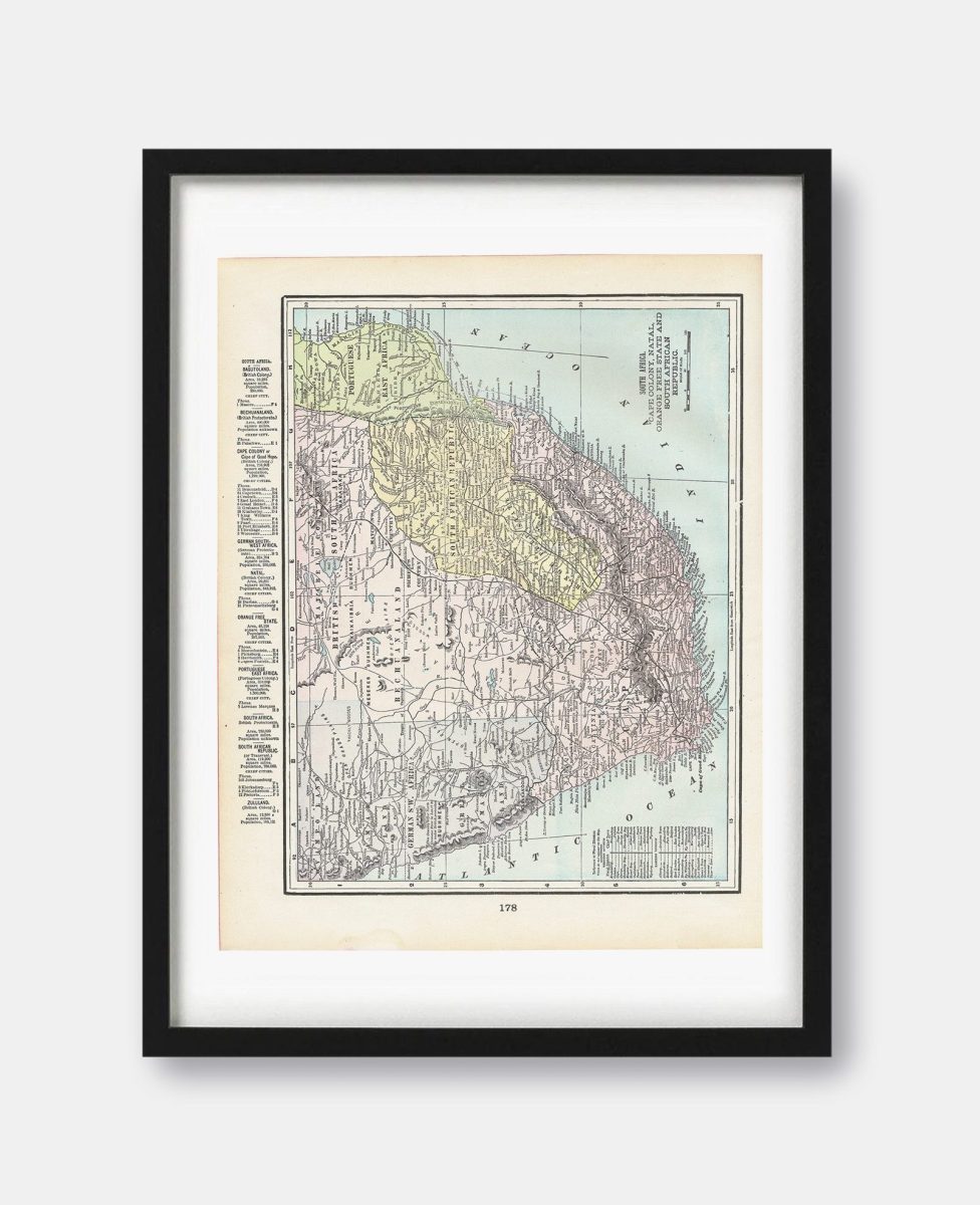 South Africa1899 Atlas Map Print - The Curious Desk