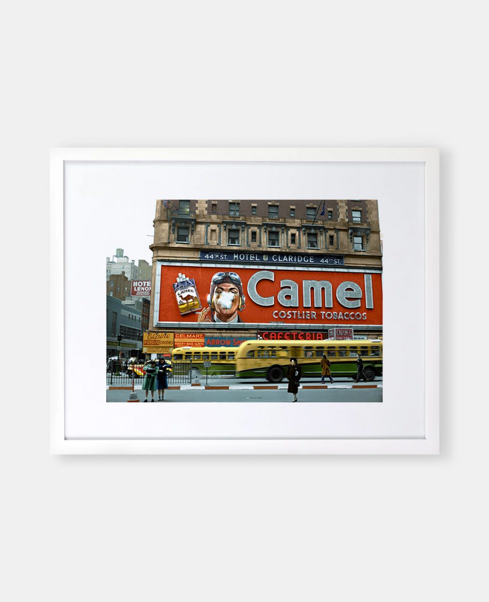 Smoking Camel Cigarette Billboard In Times Square1943 Historic New York ...