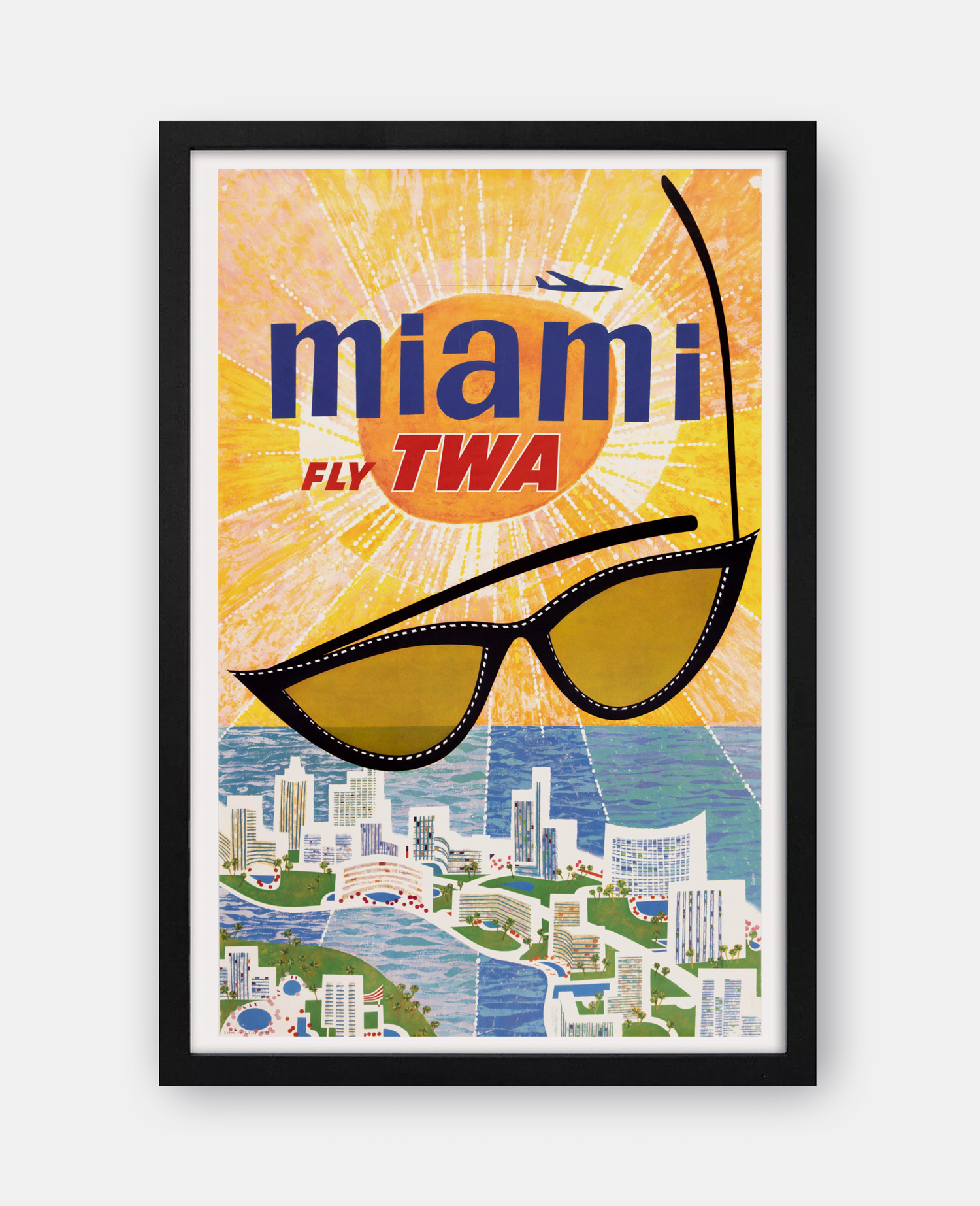 Trans World Airlines – Miami 1960 Travel Poster - The Curious Desk